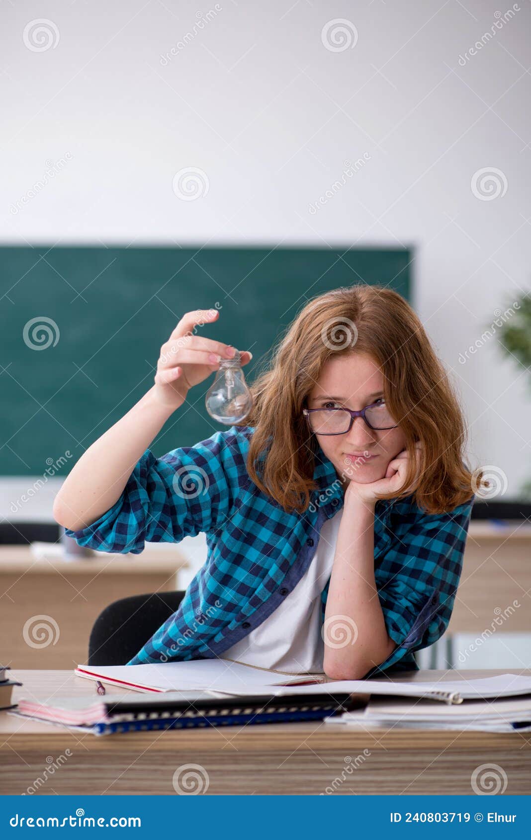 Young Female Student in Happy Idea Concept Stock Image - Image of ...