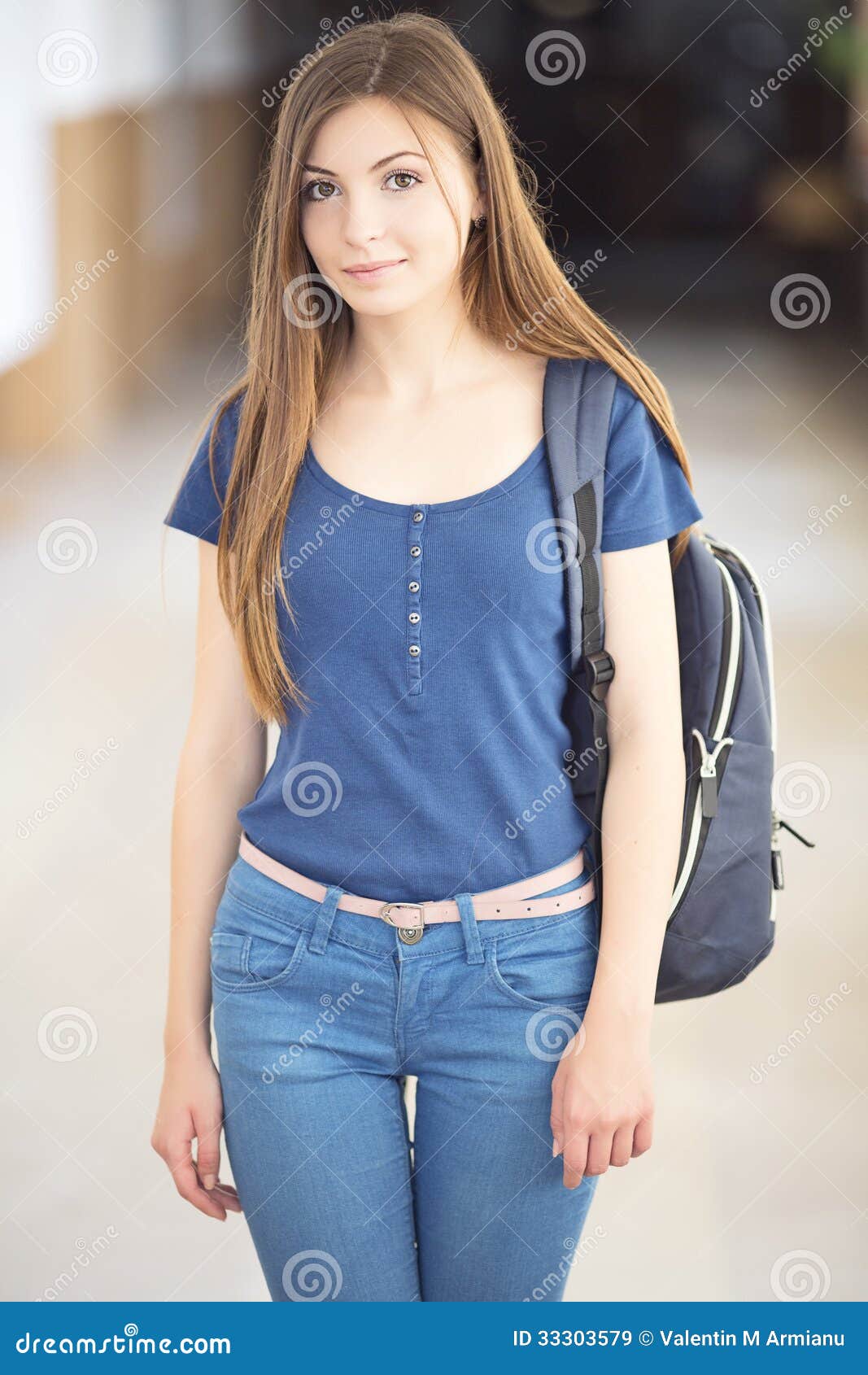 Young Female Student Back To School Stock Image - Image of campus ...