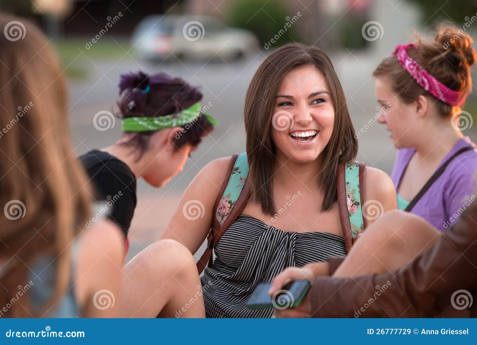 Young Female Student Laughing Stock Image - Image of hanging ...