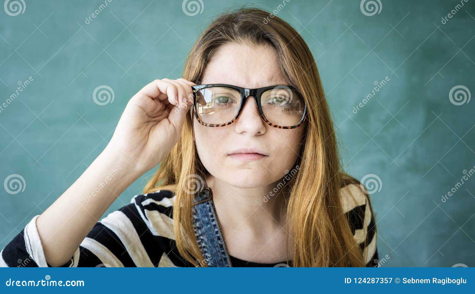 Young Female Student Looking Carefully Stock Image - Image of high ...