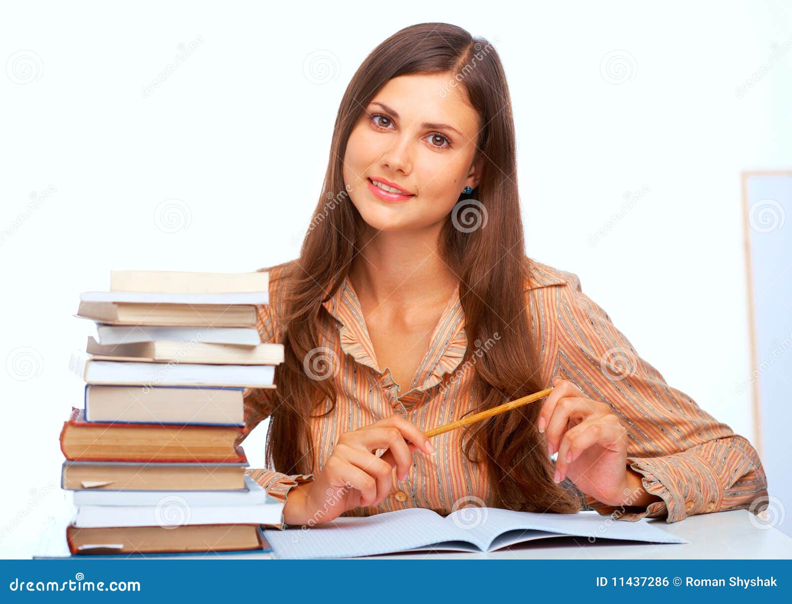 Young Female Student Smiling Stock Photo - Image of portrait, student ...
