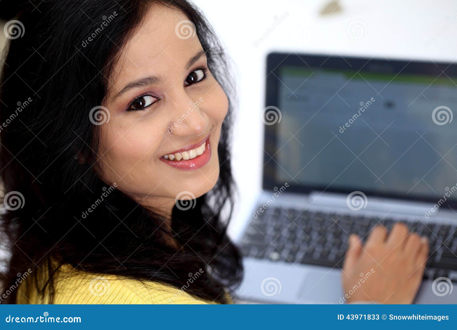 Young Female Student Using Tablet Computer Stock Image - Image of copy ...