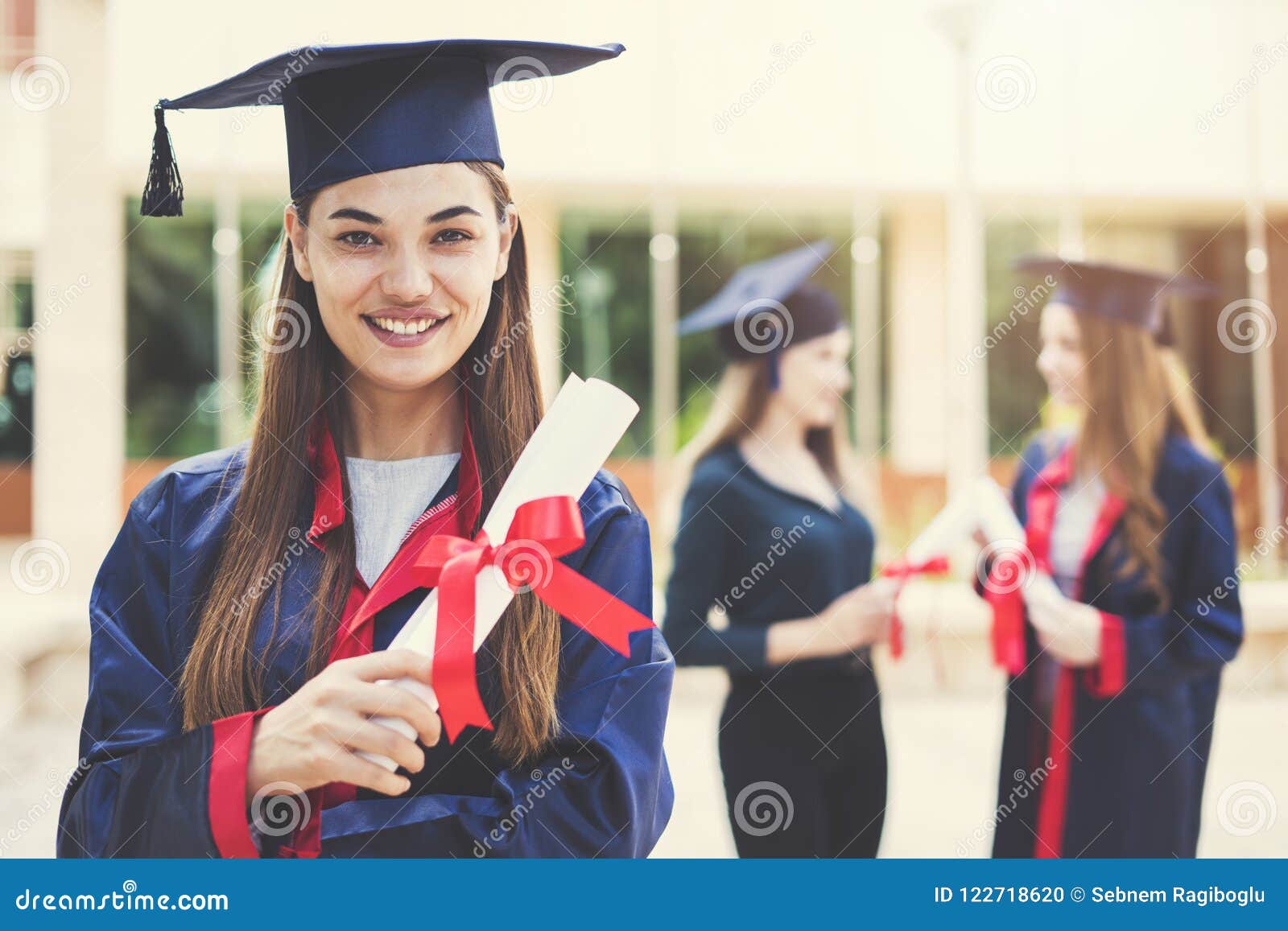 Young Female Students Graduating from University Stock Photo - Image of ...