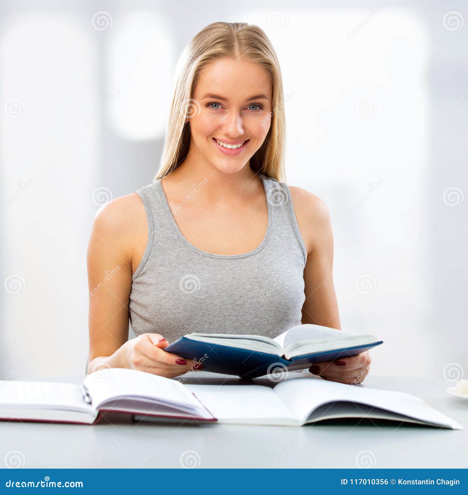 Young Female Students Studying Stock Photo - Image of high, expressing ...