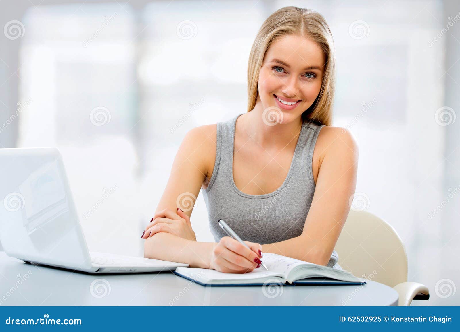 Young Female Students Studying Stock Image - Image of coffe, book: 62532925