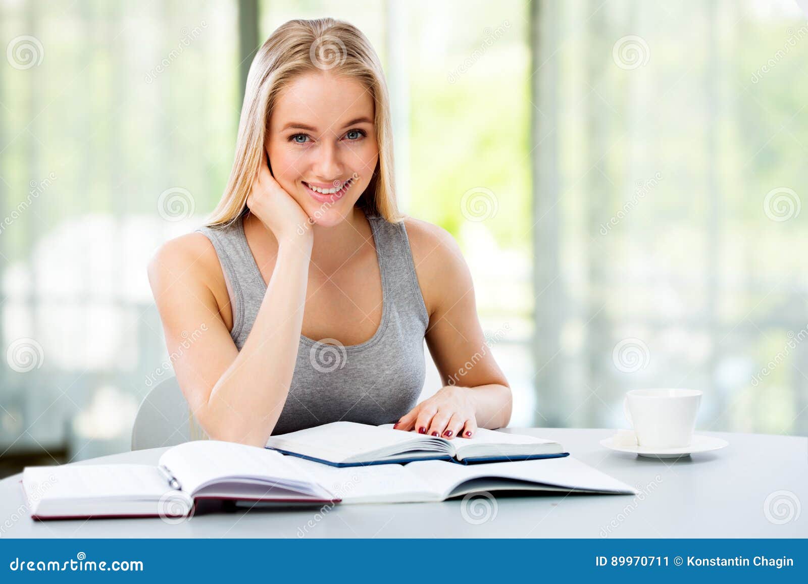 Young Female Students Studying Stock Image - Image of positivity, focus ...