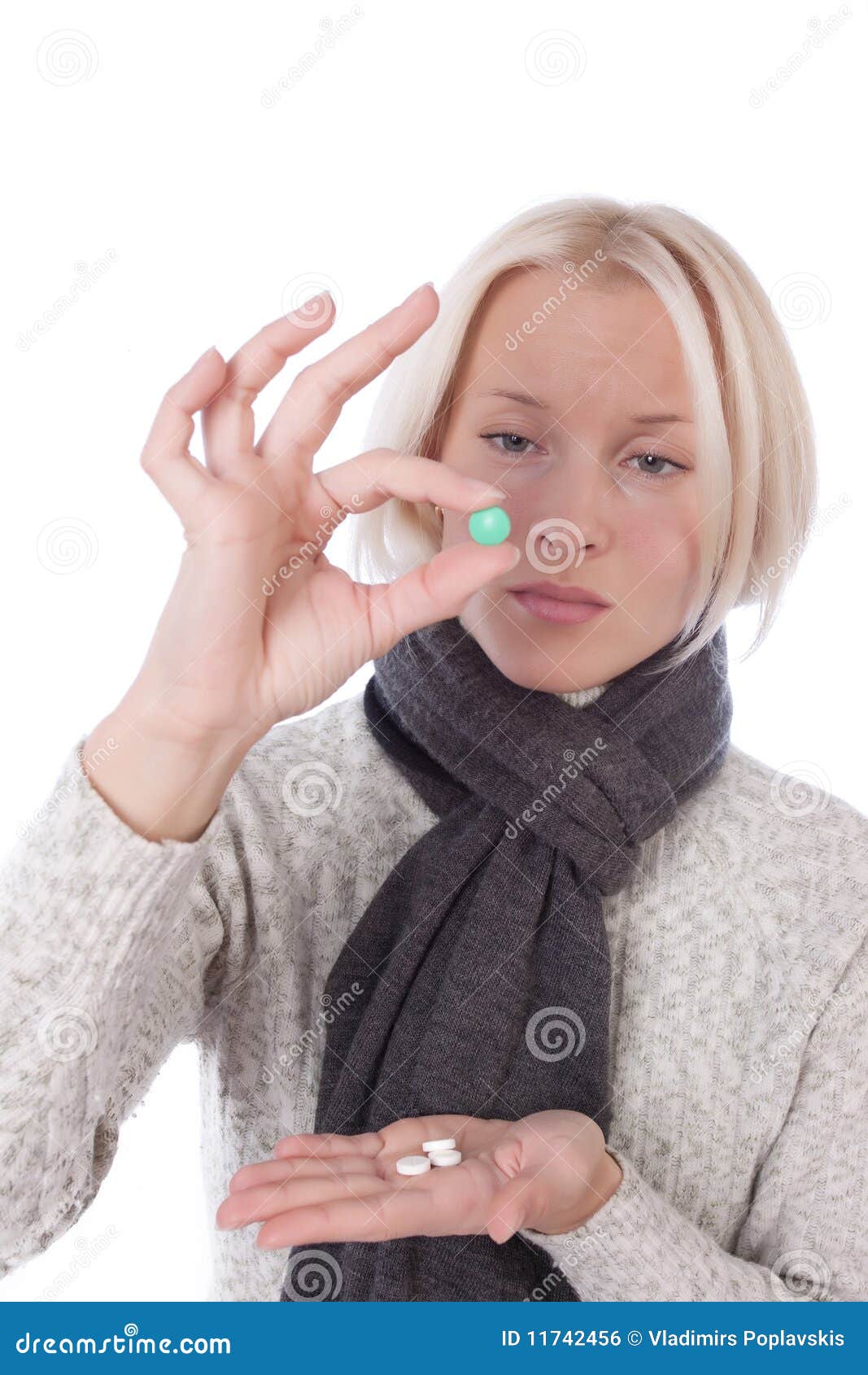 Young Female Taking Tablets Stock Photo - Image of bacteria, pain: 11742456