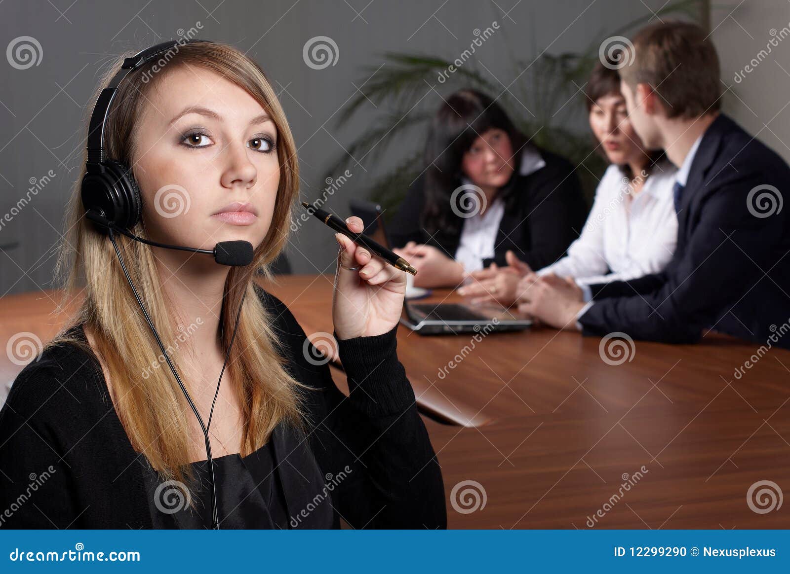 Young Female Talk by Headset Stock Photo - Image of business, assistant ...