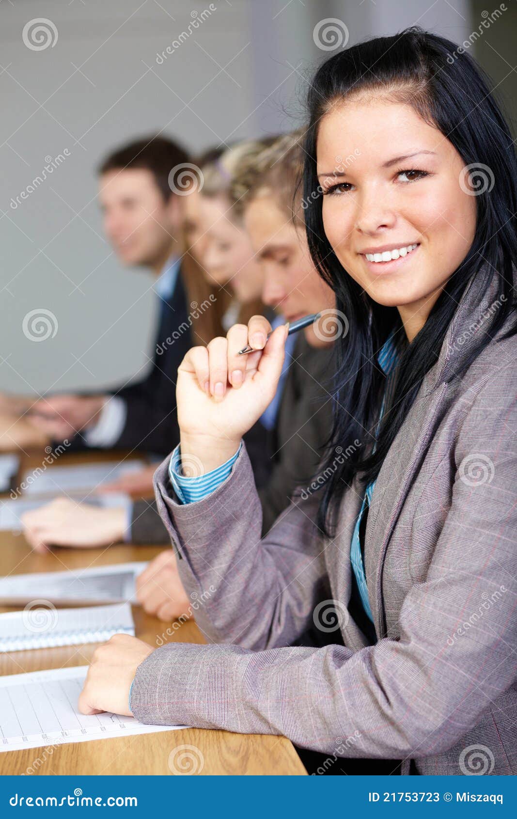 Young Female and Team of 4 Business People Stock Image - Image of ...