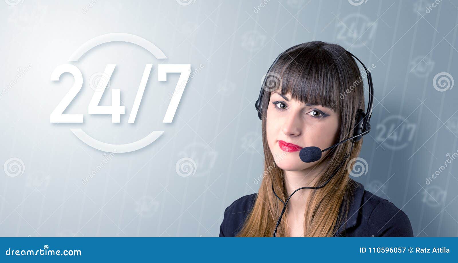 Young Female telemarketer stock image. Image of office - 110596057