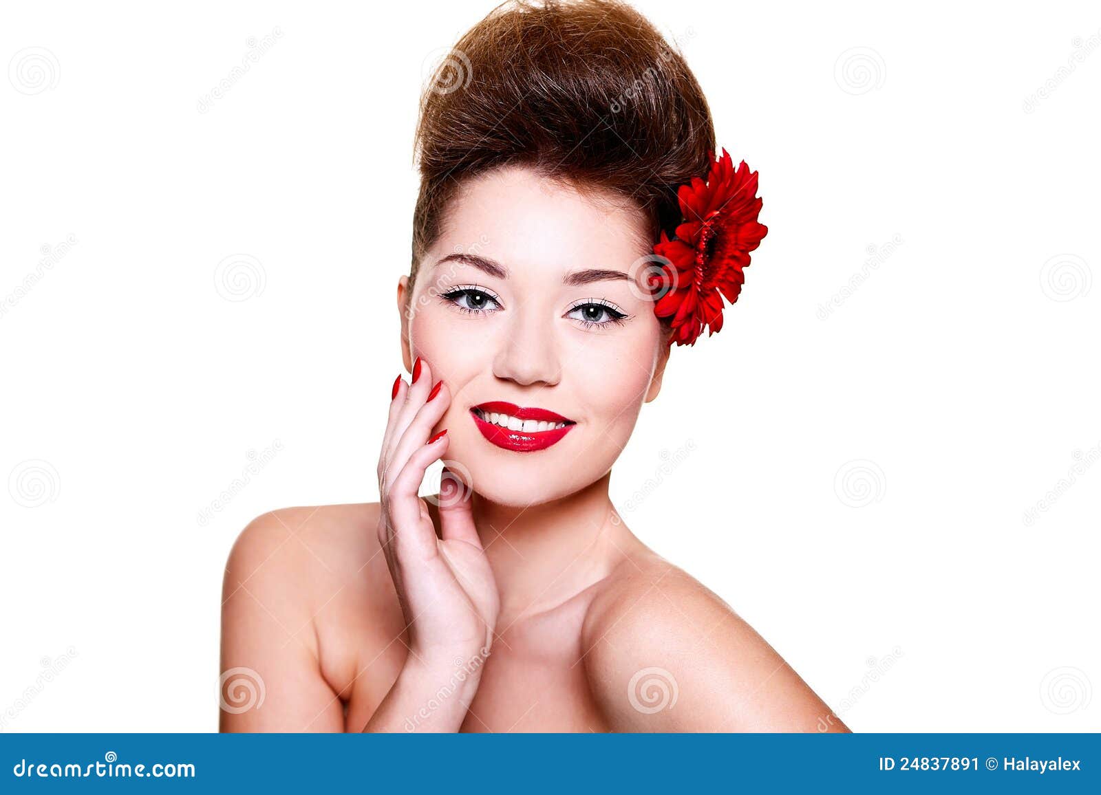 Young Female Woman with Bright Make-up Stock Image - Image of closeup ...