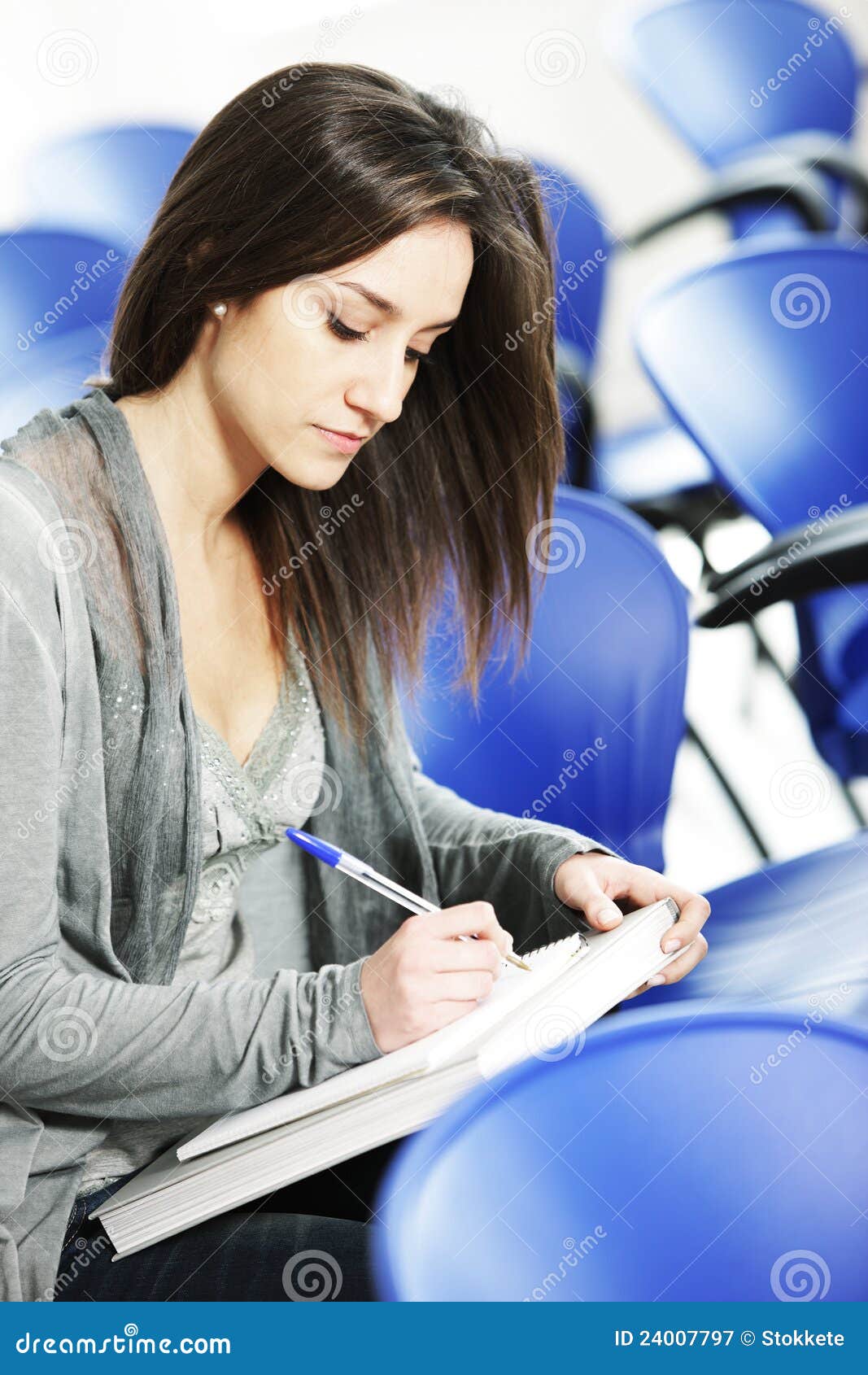 Young Female is Writing Notes Stock Image - Image of learning, studying ...