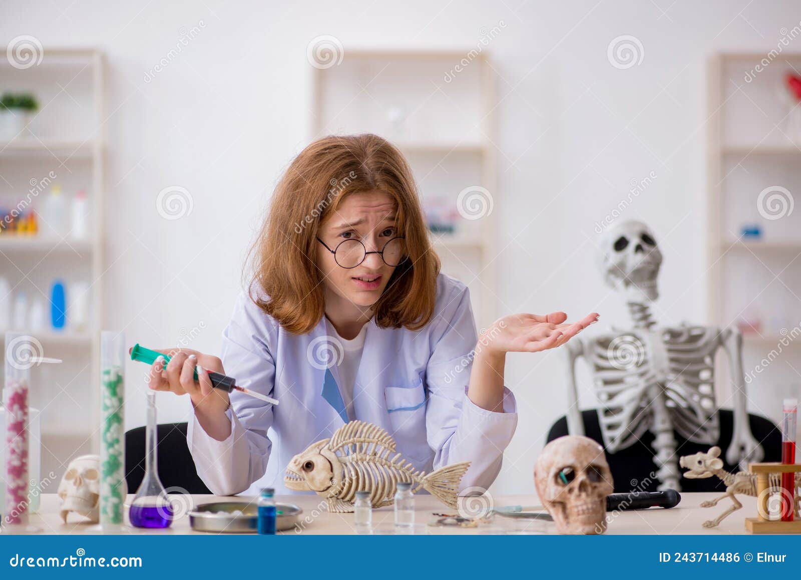Young Female Zoologist Working at the Lab Stock Photo - Image of doctor ...