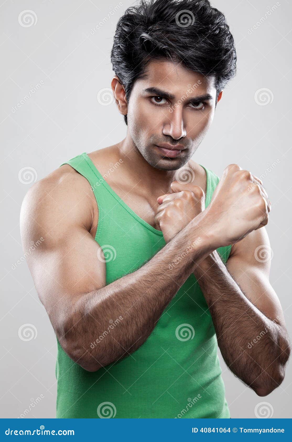 Young Fighter with Arm Crossed Stock Photo - Image of indian ...