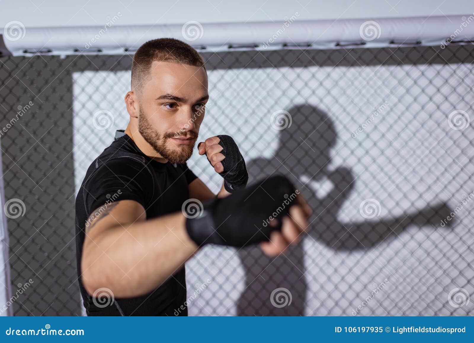 Young fighter training stock image. Image of sportswear - 106197935