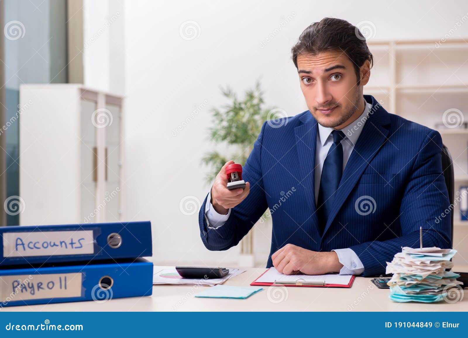 Young Male Financial Manager in the Office Stock Image - Image of ...