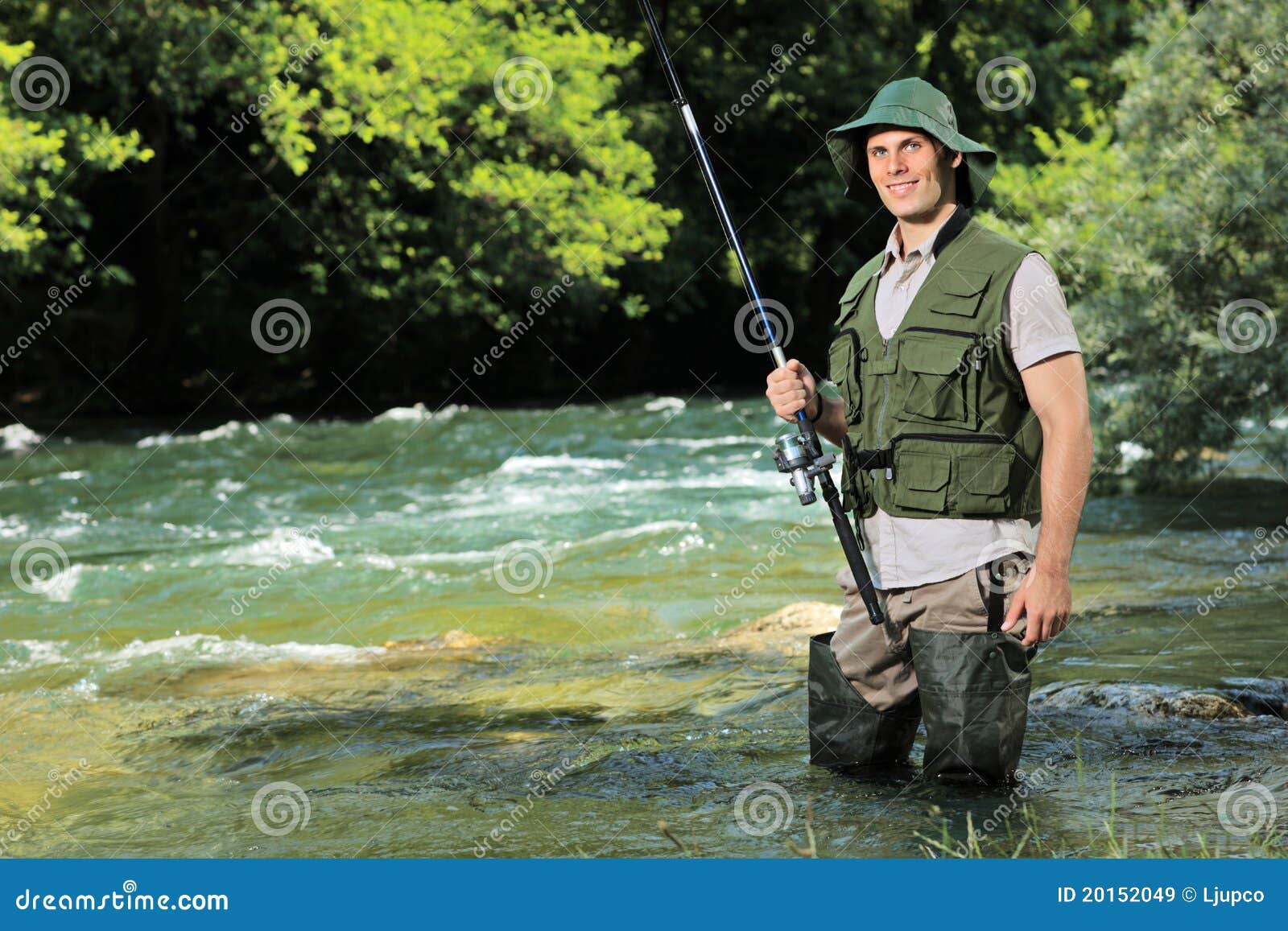 Young Fisherman Posing With Fishing Pole Royalty Free Stock Images ...
