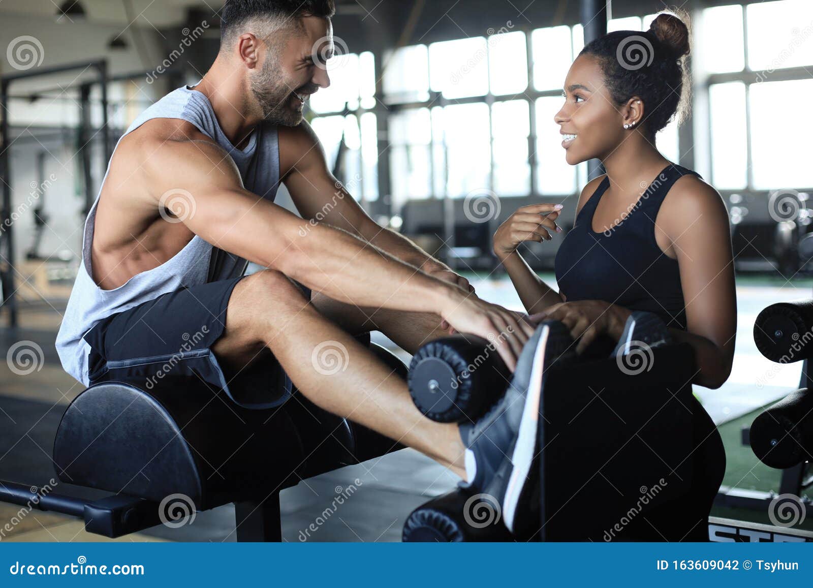 Young Fit Couple are in a Good Shape Stock Photo - Image of cardio ...