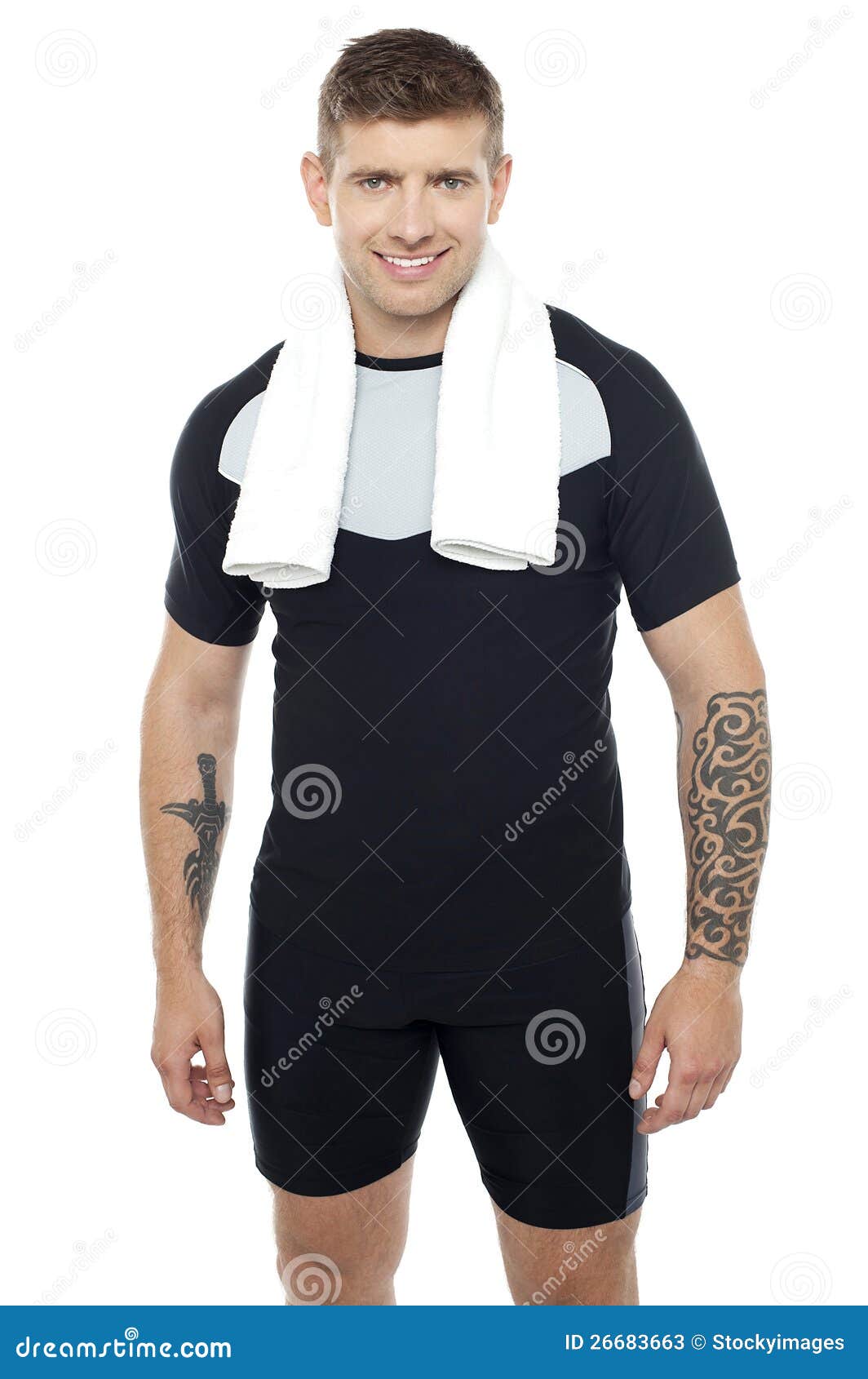 Young Fit Guy Posing after Gym Workout Stock Image - Image of muscular ...