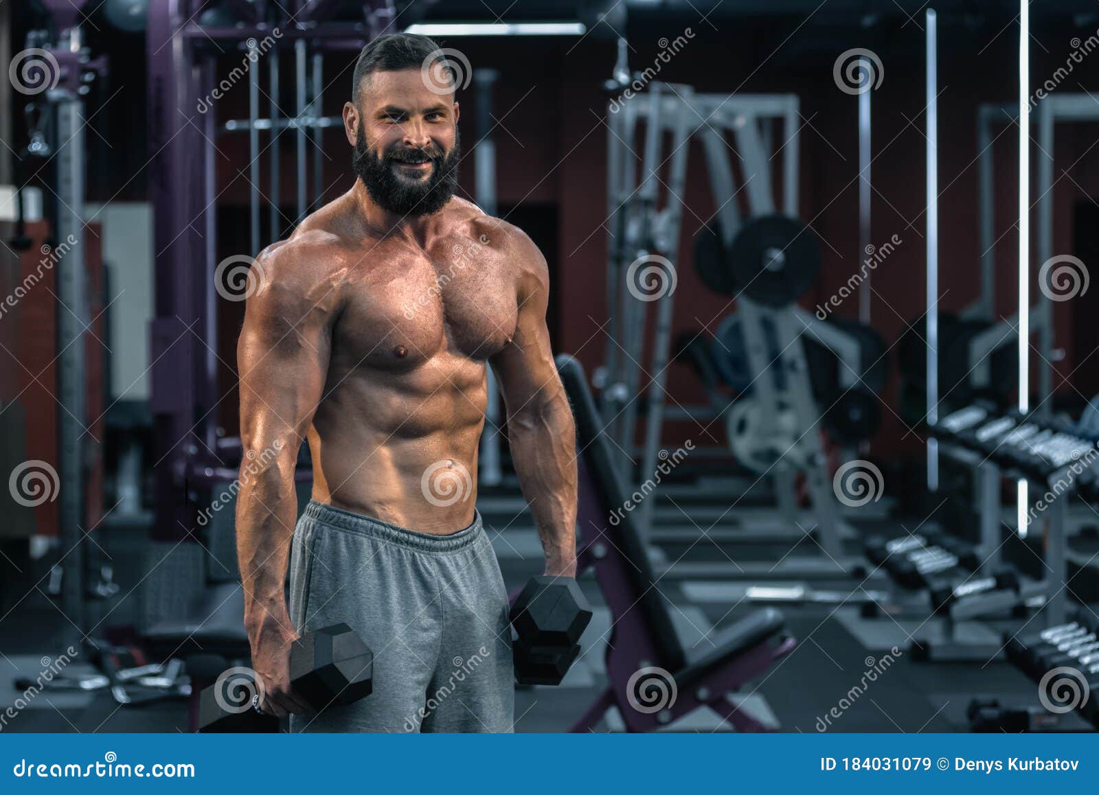 Bodybuilder Doing Weight-lifting Stock Image - Image of cross ...