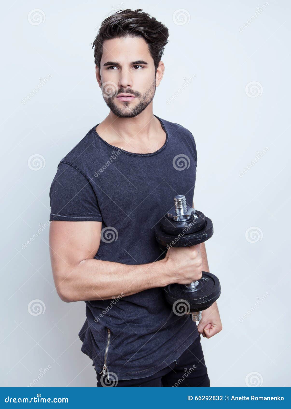 Young fit man stock photo. Image of drink, listening - 66292832
