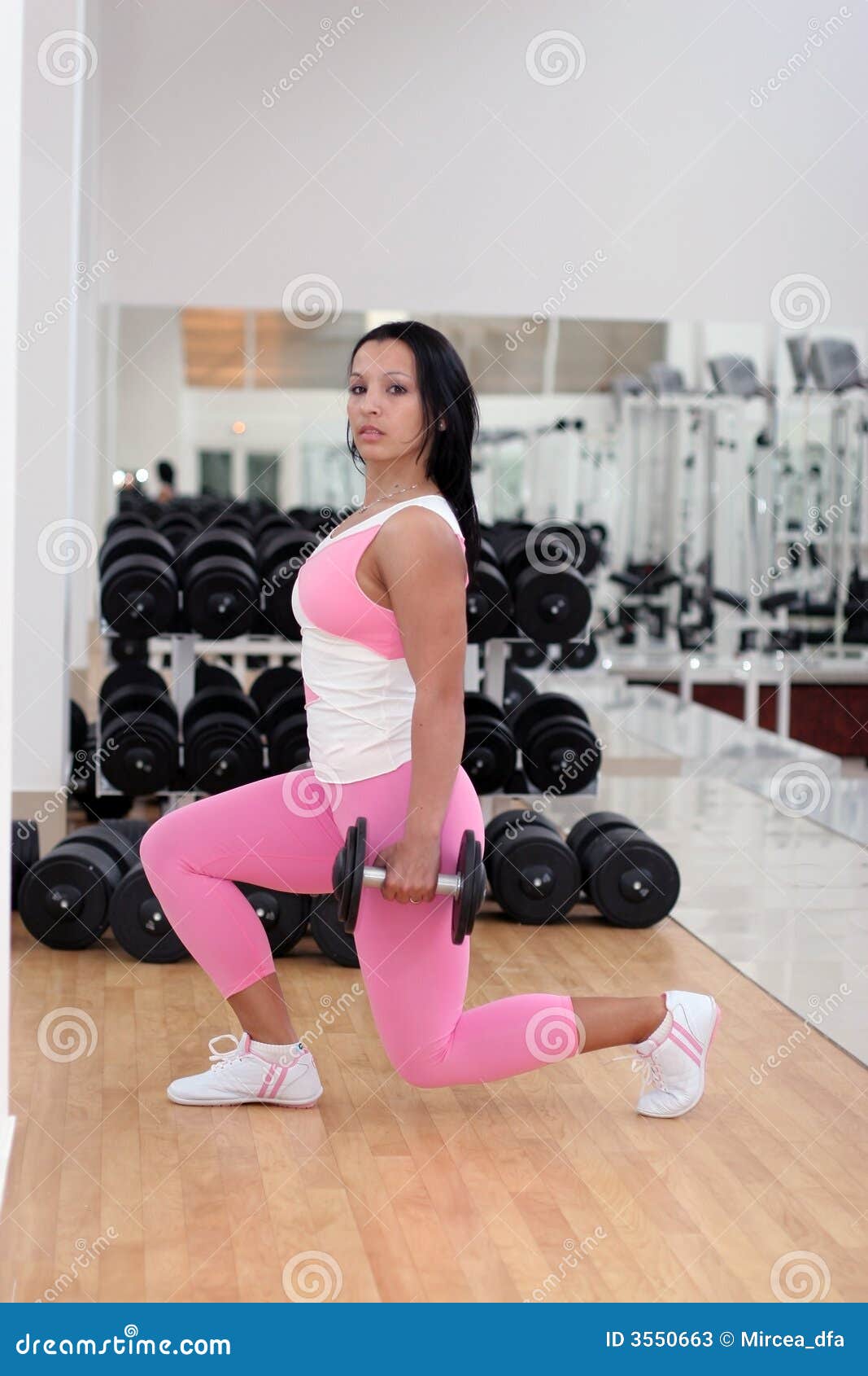 Young fit woman stock image. Image of fitness, dumbell - 3550663