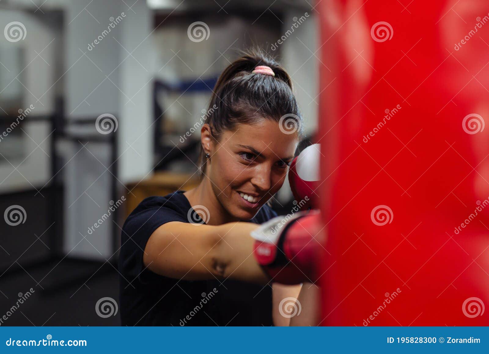 Young Woman Doing Boxing Training at the Gym. Stock Photo - Image of ...
