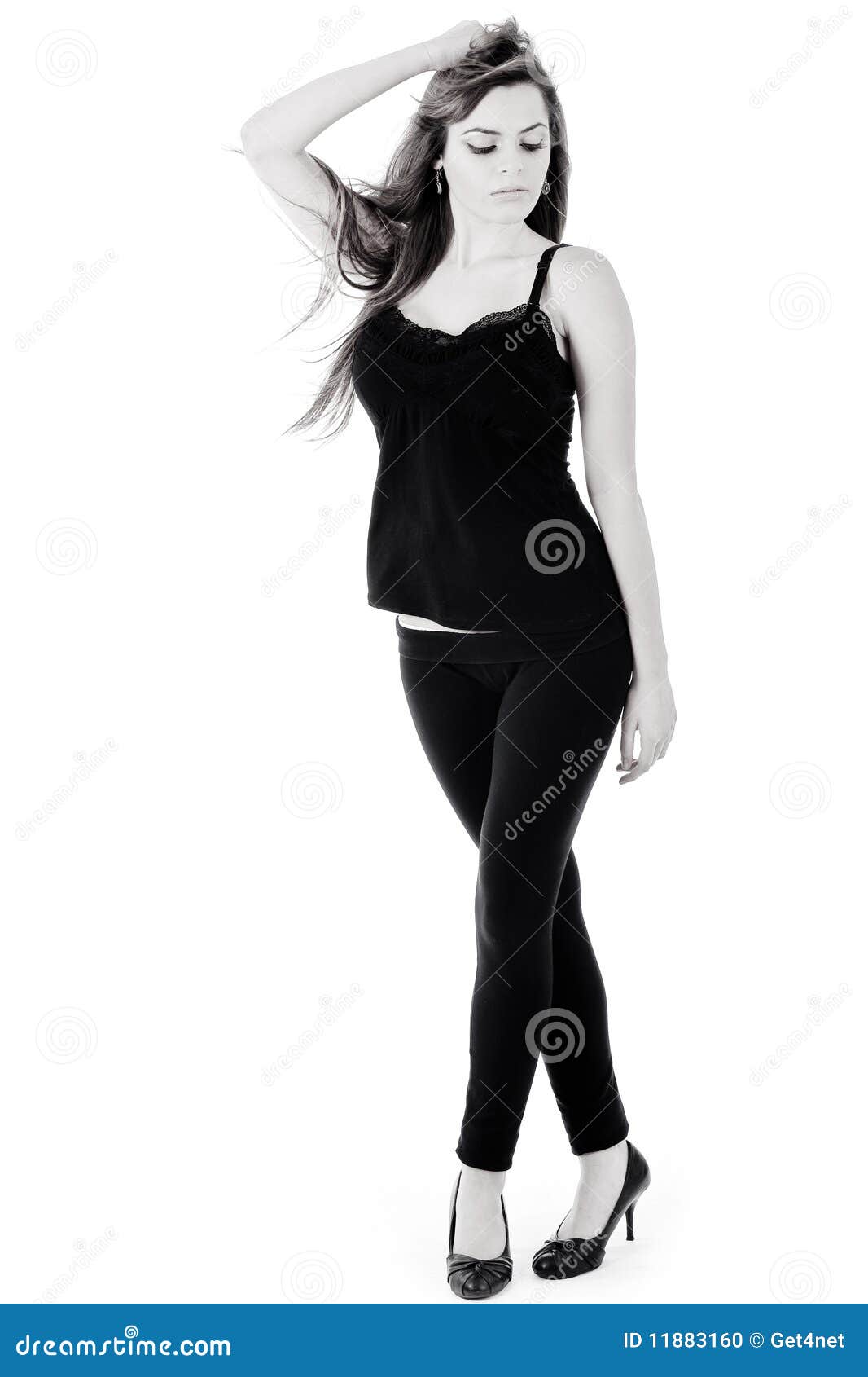 Young Fitness Model Looking Down Stock Photo - Image of attractive ...