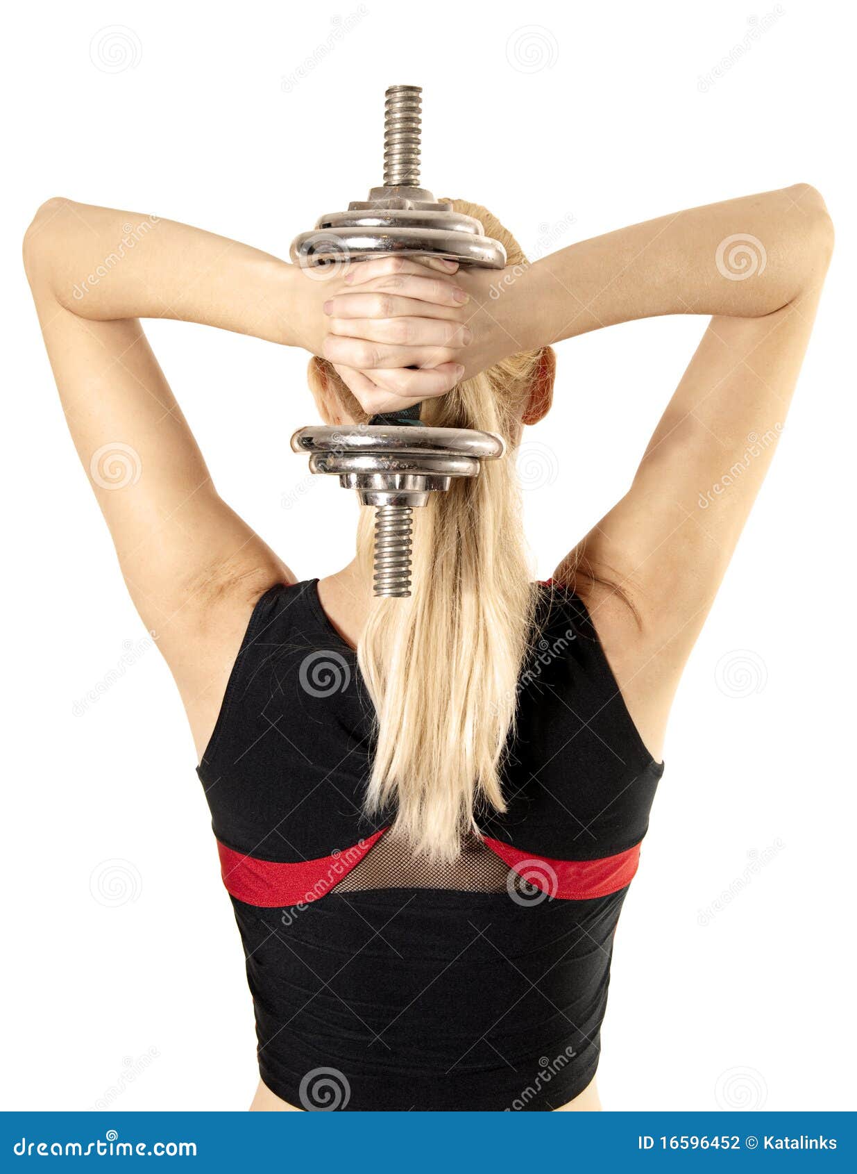 Young Fitness Womans Back and Dumbbell Stock Photo - Image of dumbbell ...