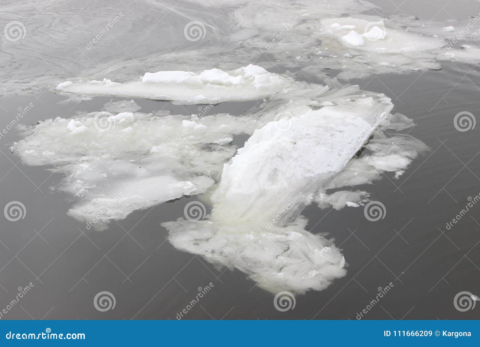 Young Floating Ice on the River Surface Stock Image - Image of slush ...