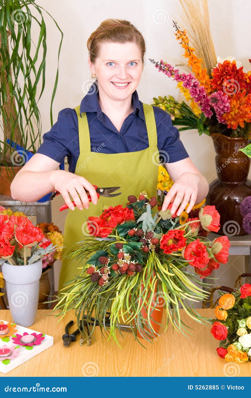 Young Florist stock image. Image of owner, stem, seller - 5262885
