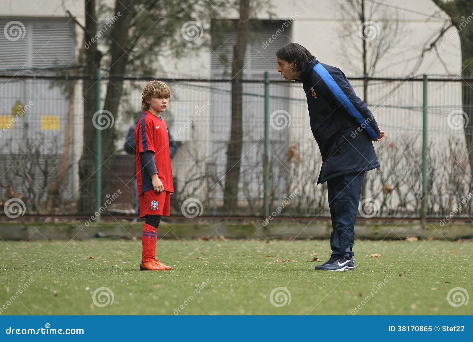 Young Football Player and His Coach Editorial Image - Image of ...