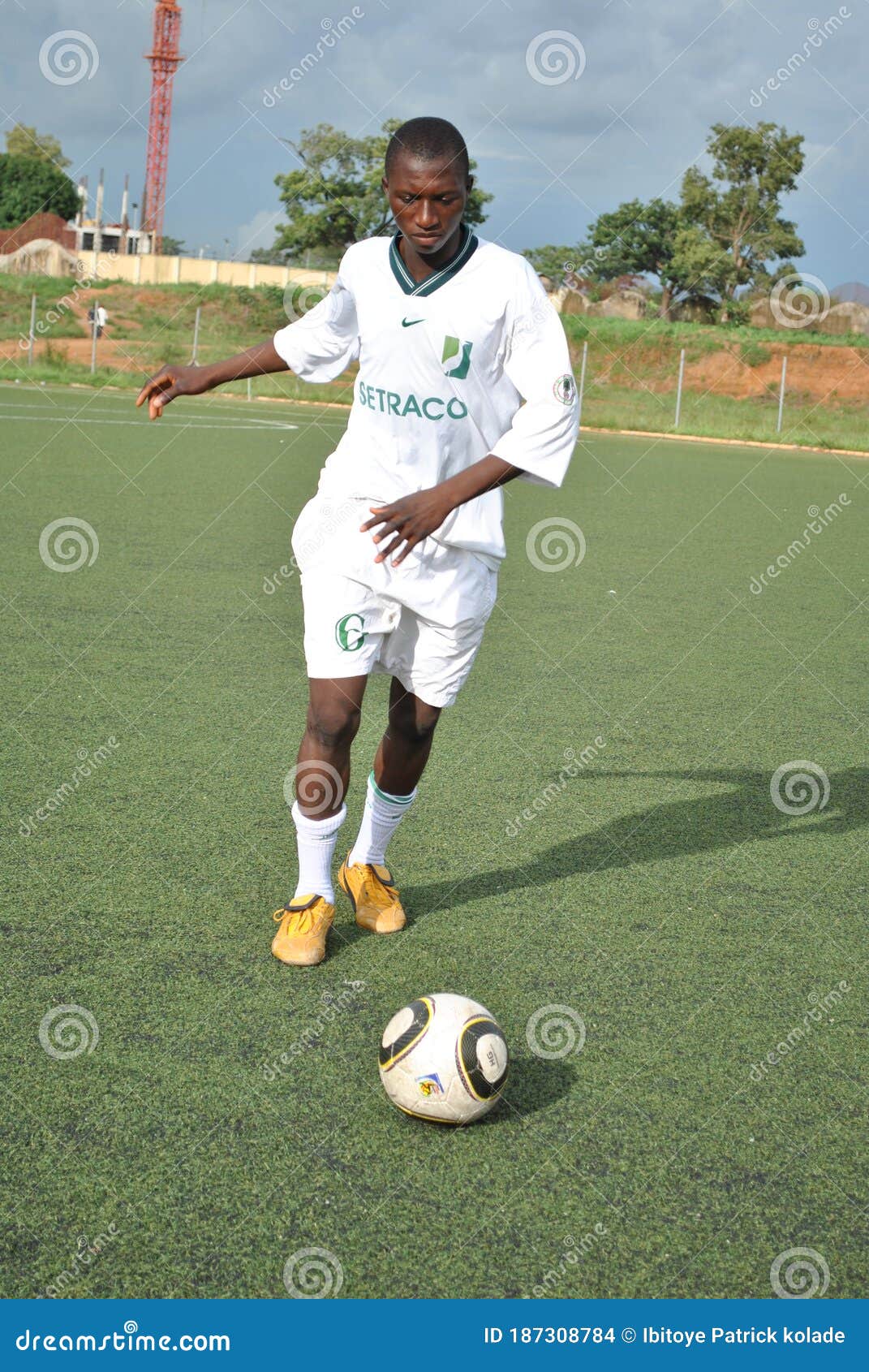 Young Footballer Is Engaged In The Development Of Movement Coordination ...