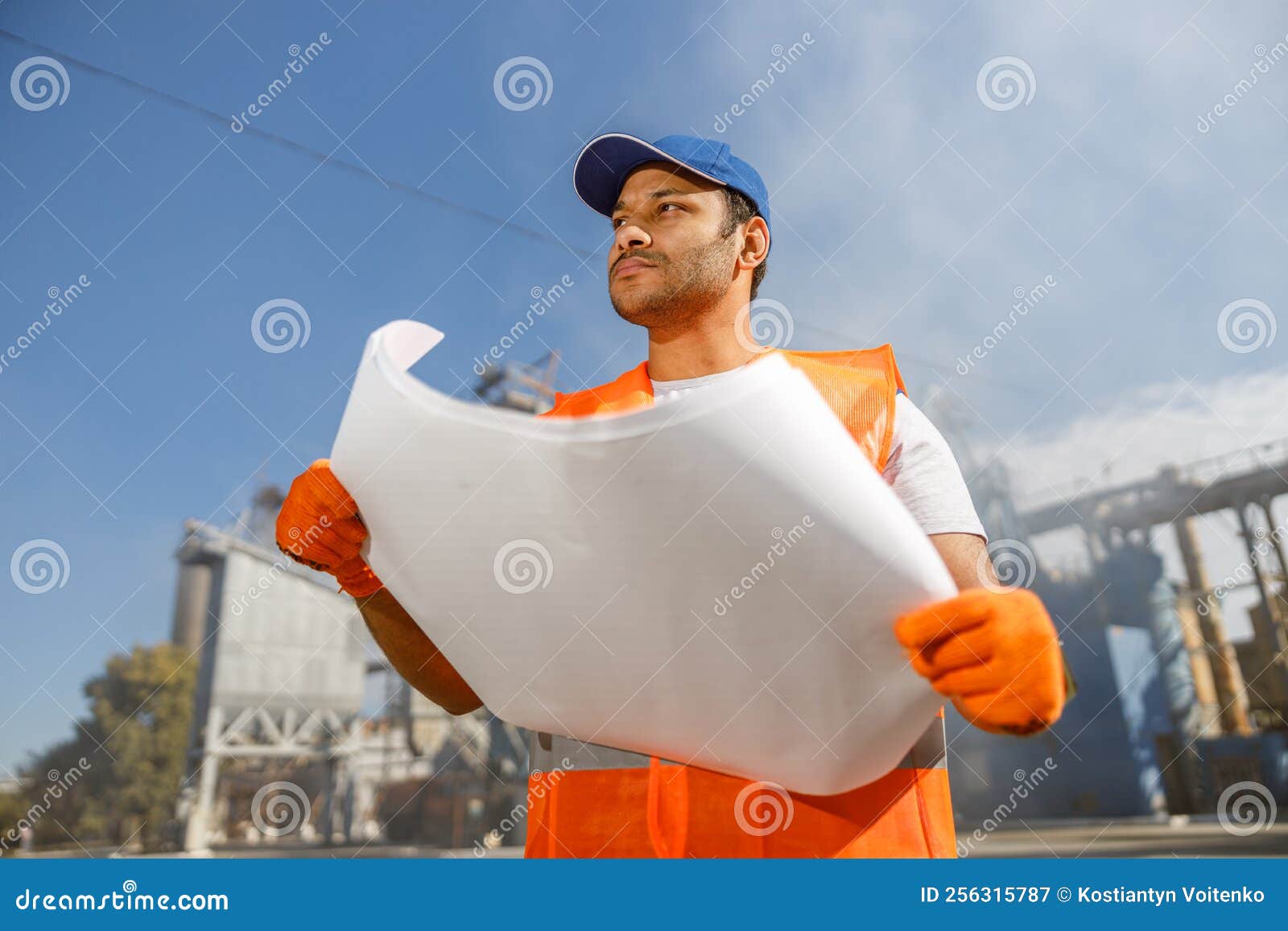 Young Foreman Working at Construction Material Factory Stock Image ...