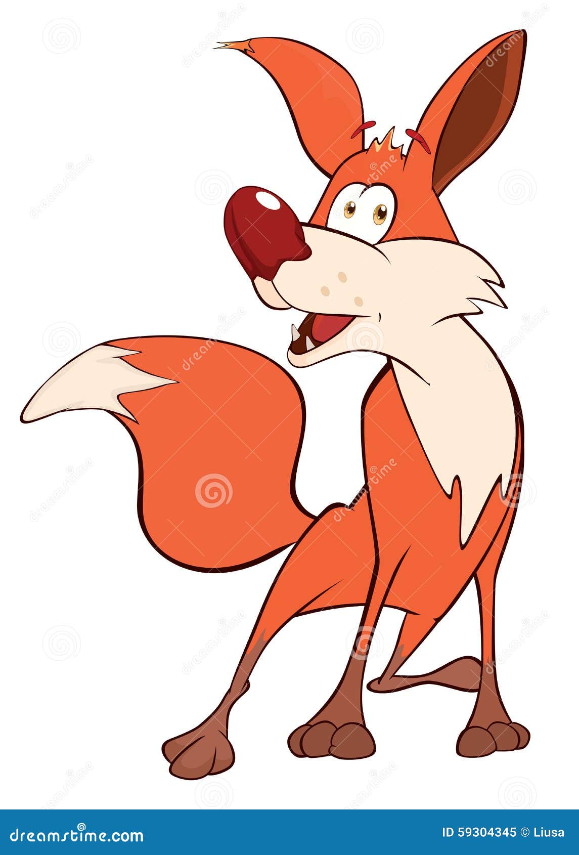 Young fox cartoon stock vector. Illustration of squirrel - 59304345