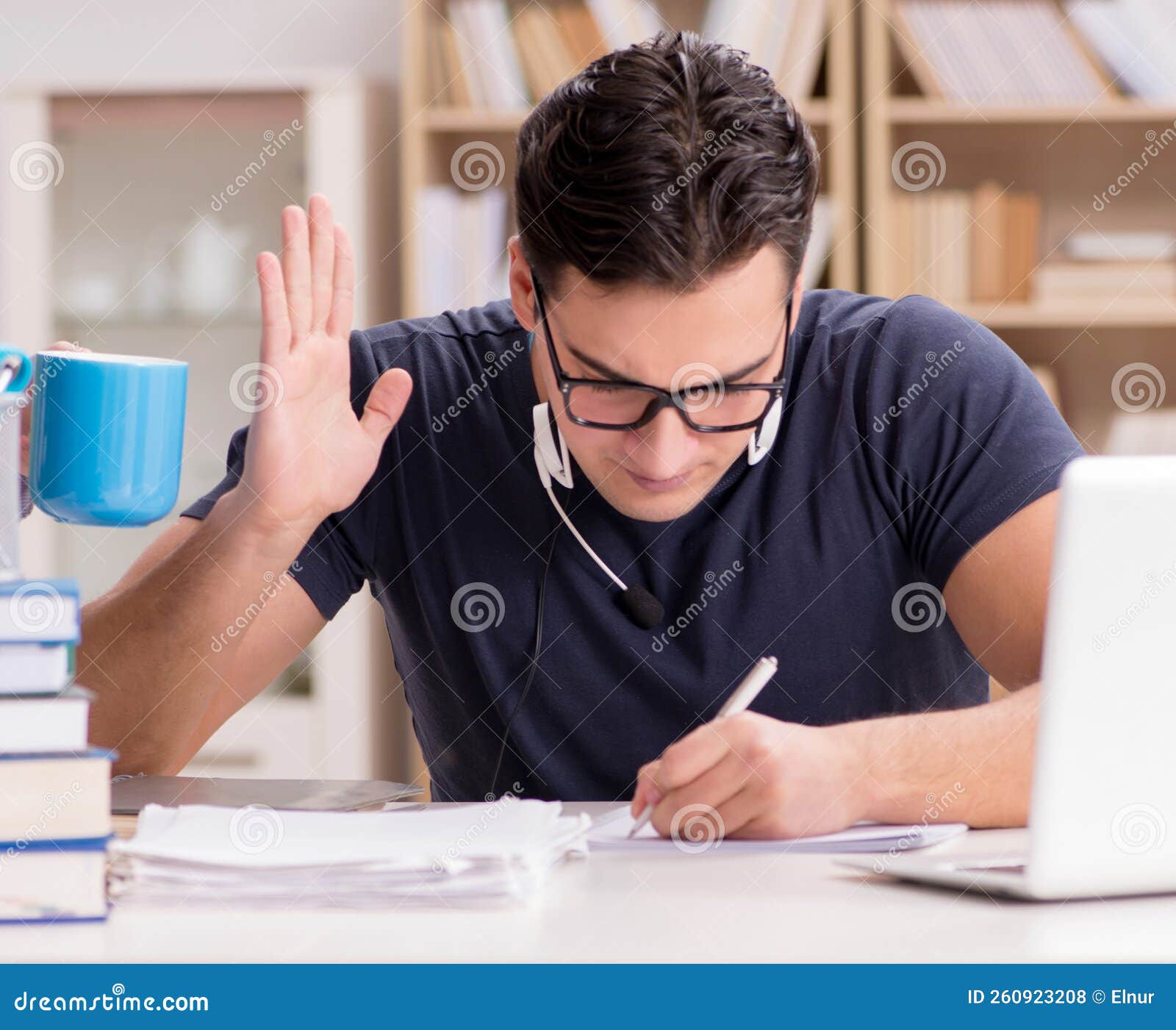 Young Freelance Worked Working on Computer Stock Photo - Image of ...