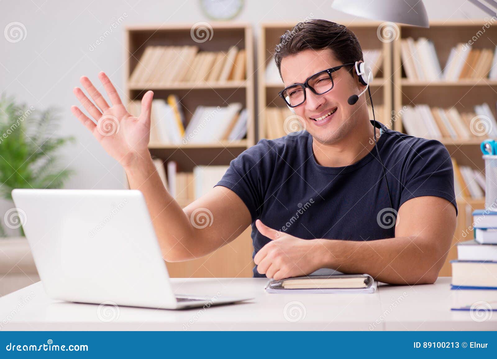 The Young Freelance Worked Working on Computer Stock Image - Image of ...