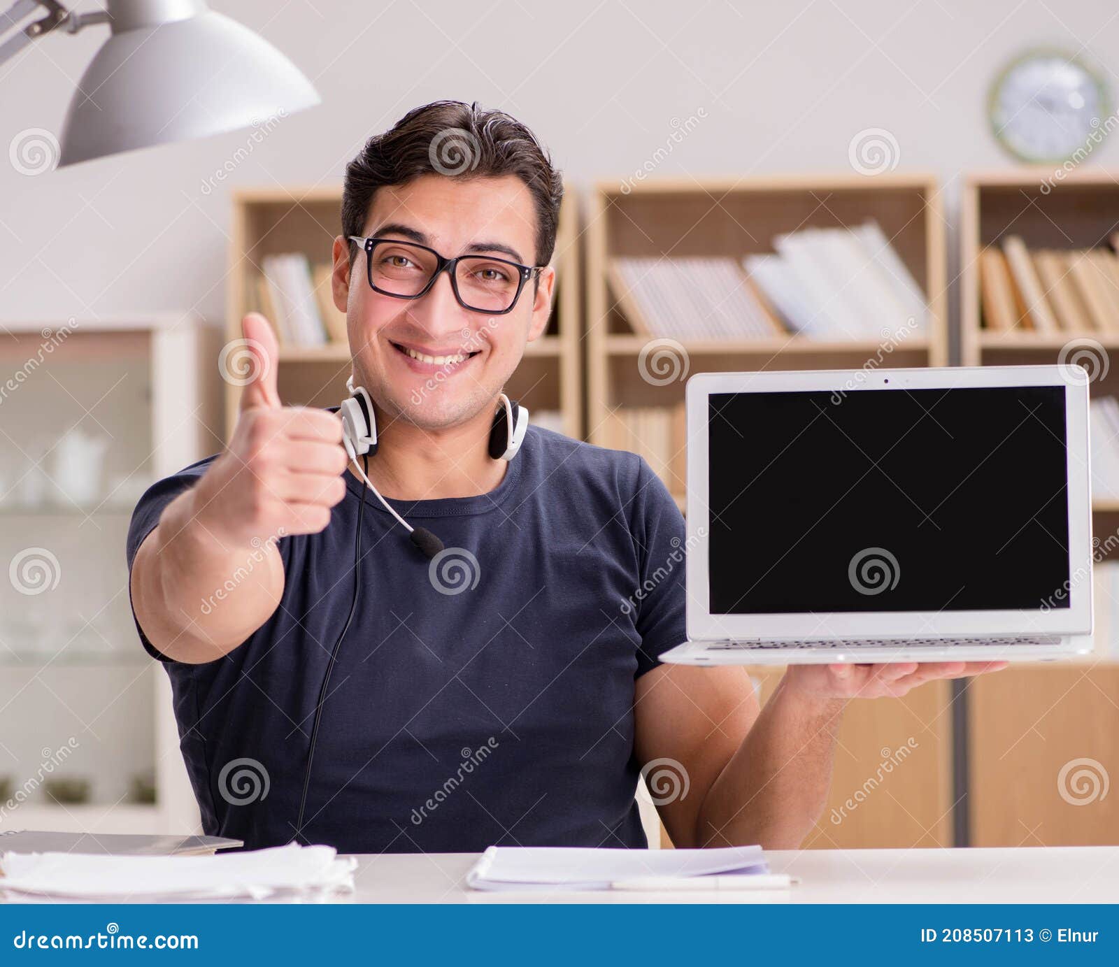 Young Freelance Worked Working on Computer Stock Image - Image of ...