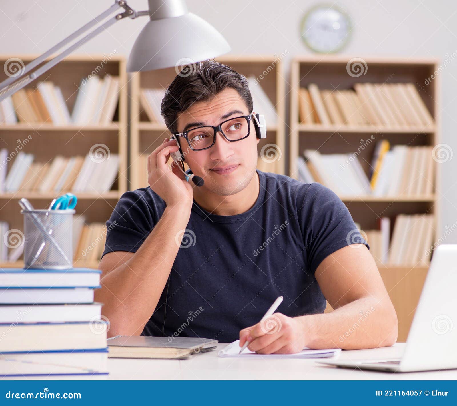 Young Freelance Worked Working on Computer Stock Image - Image of ...