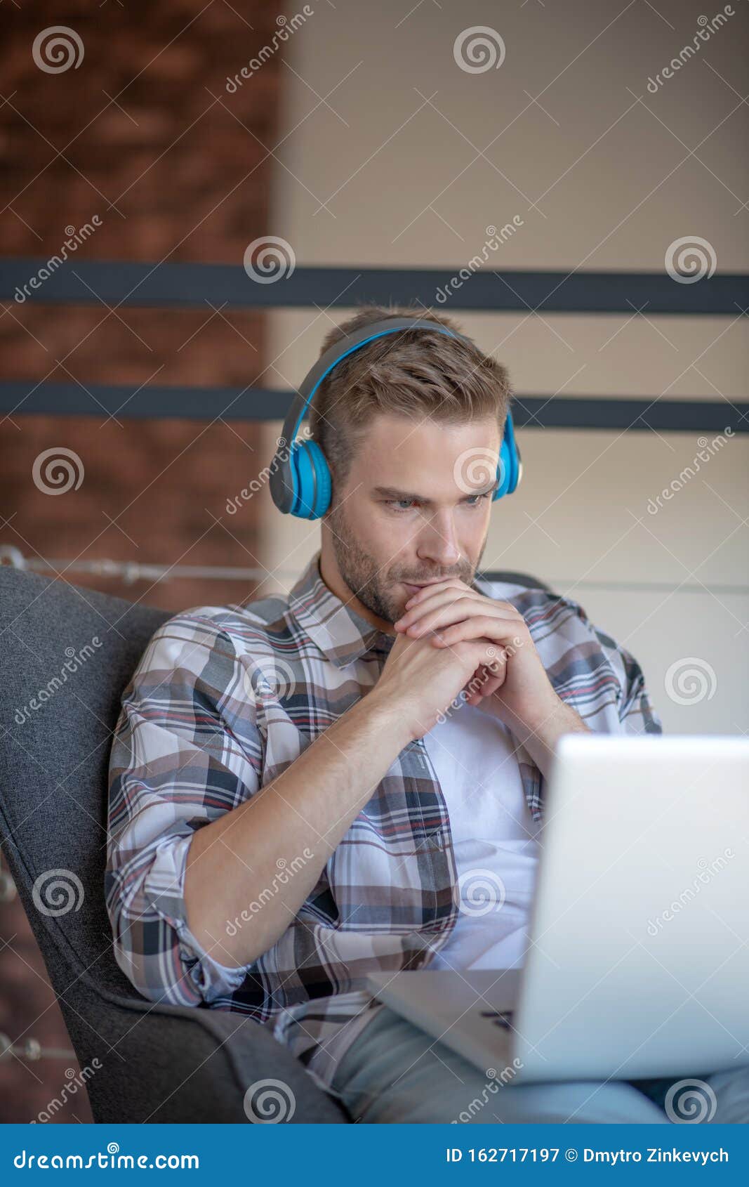 Young Freelancer Feeling Concerned while Having Deadline Stock Image ...