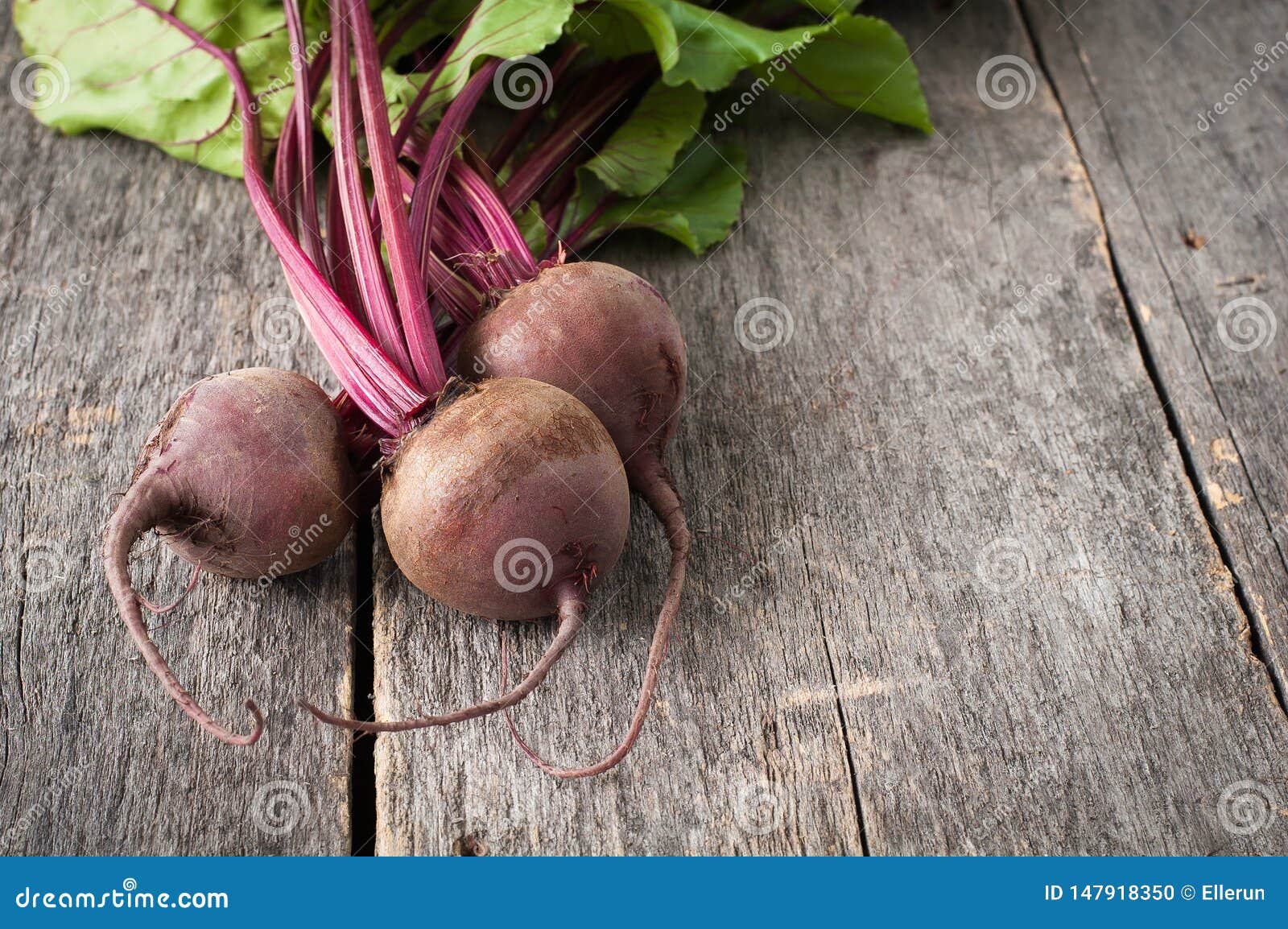 Young,fresh Beets with Tops on Old Wooden Background.Style Rustic ...