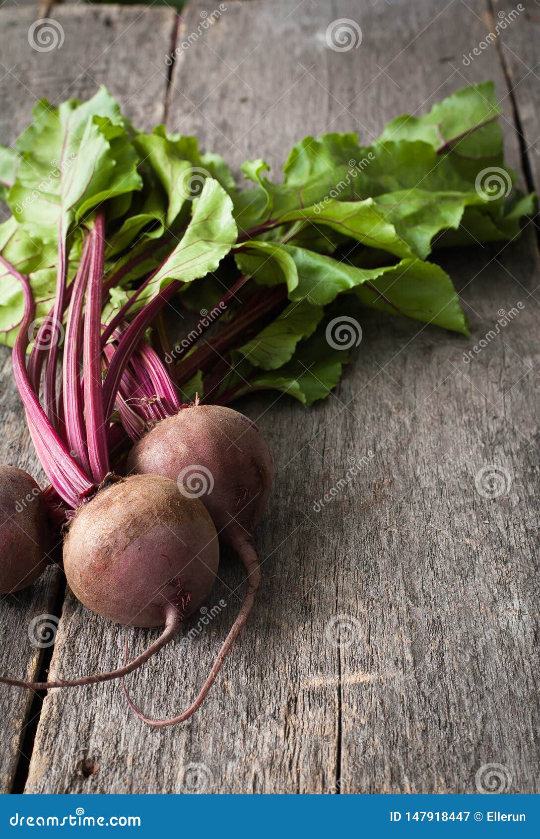 Young,fresh Beets with Tops on Old Wooden Background.Style Rustic ...