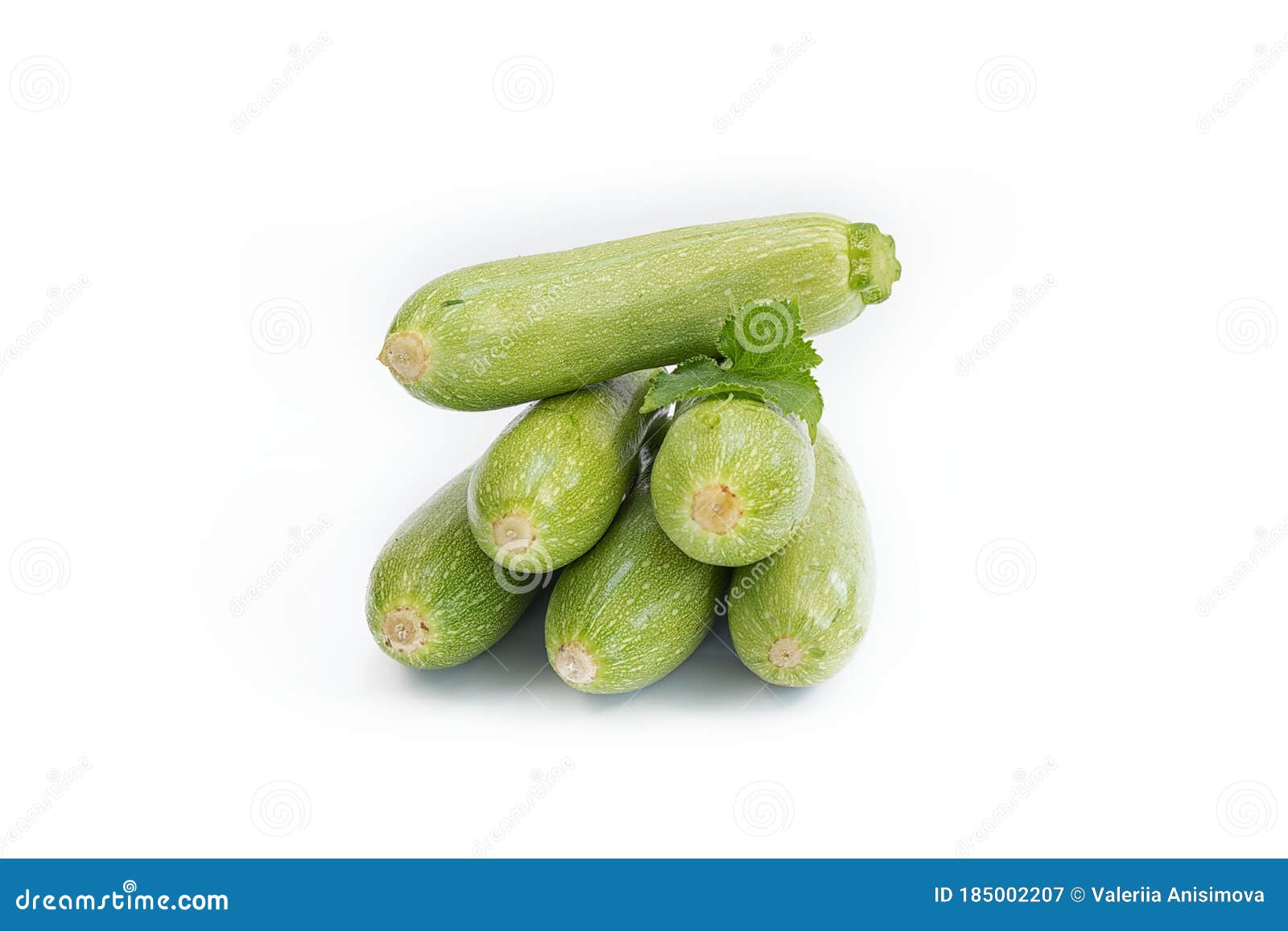 Young Fresh Green Marrows on a White Background Stock Image - Image of ...