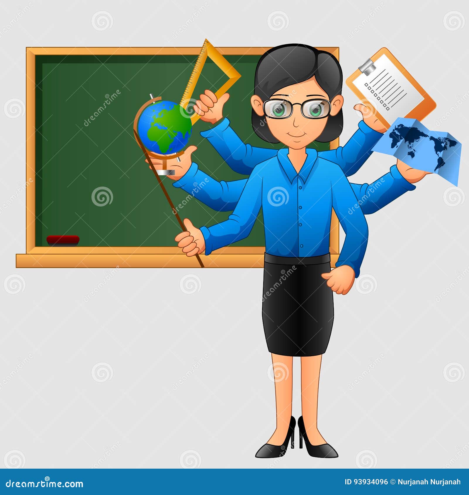 Friendly Teacher Cartoon