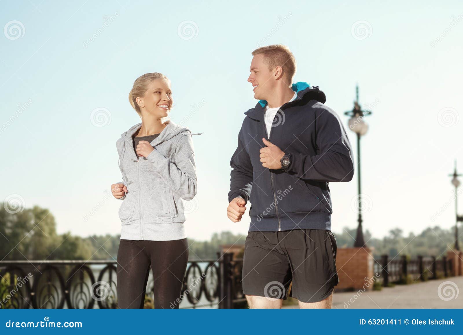 Young Friends Enjoying a Run Outdoors Stock Image - Image of girl ...