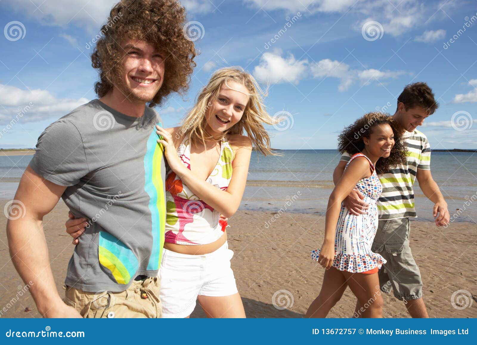 Young Friends Having Fun On Summer Beach Royalty Free Stock Photography ...