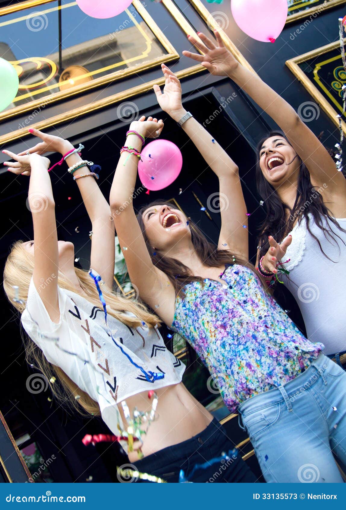 Young Friends Having a Party Stock Image - Image of girl, holiday: 33135573