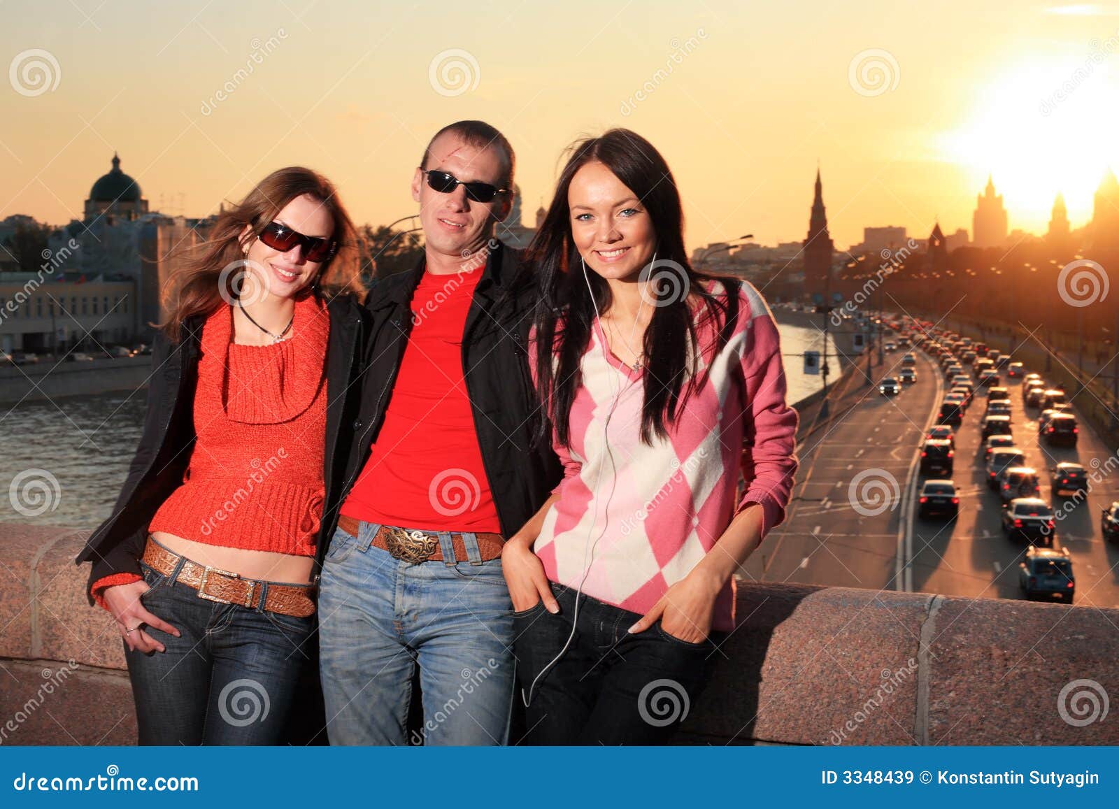 Young friends in Moscow stock image. Image of egoist, girls - 3348439