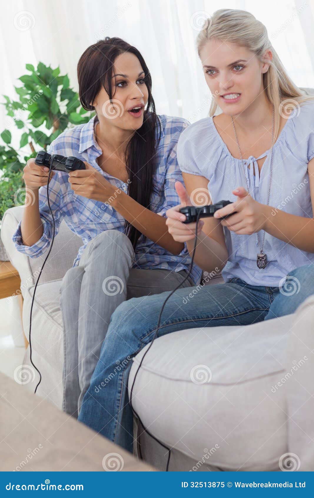 Young Friends Playing Video Games and Having Fun Stock Image - Image of ...