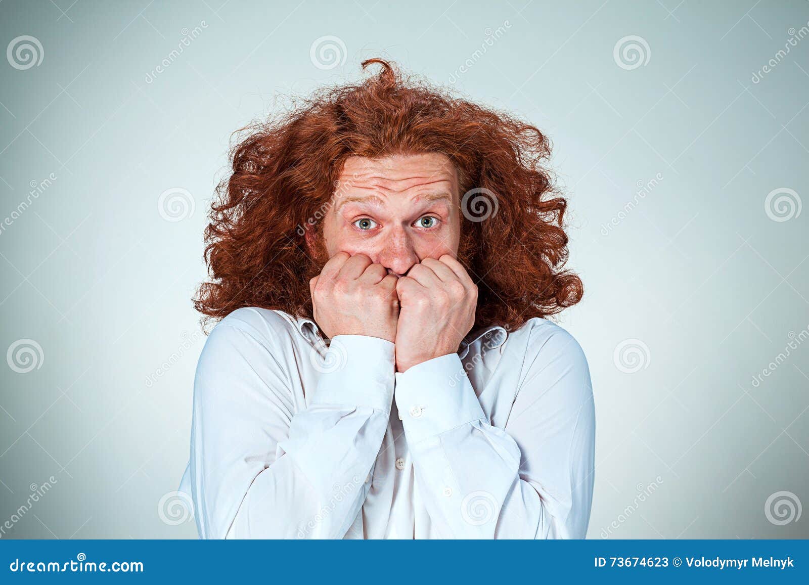 The Young Frightened Man Looking at Camera Stock Image - Image of adult ...